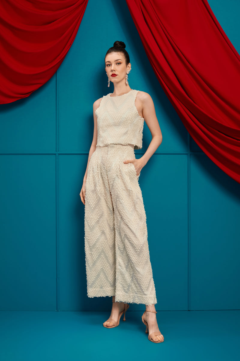 3D Tenun White High Waist Pants Maxi – ANS.EIN