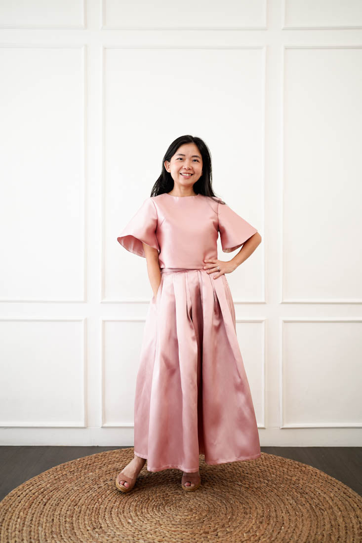 DUSTY ROSE Midi Flare Skirt – ANS.EIN