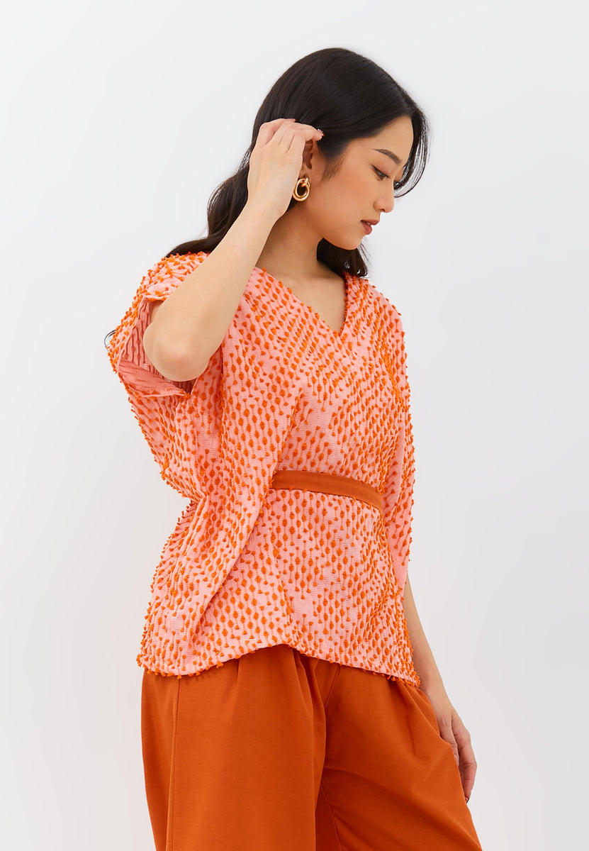 3D Tenun Orange Multiway Top – ANS.EIN