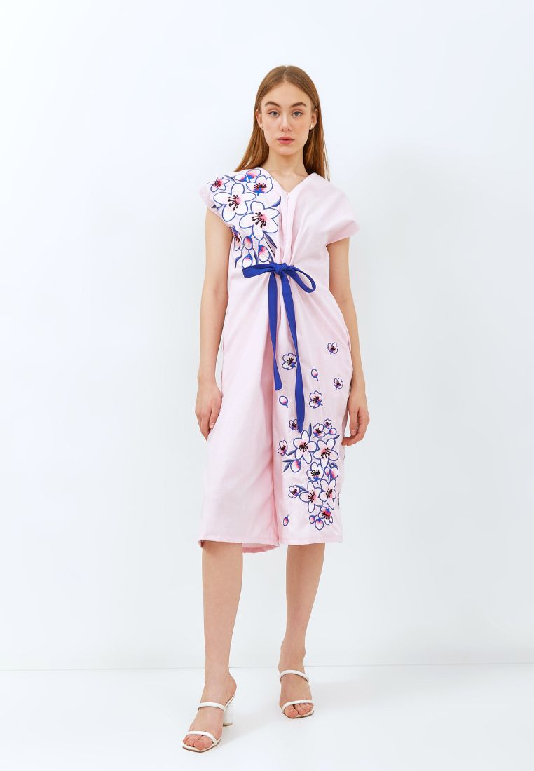CHERRY BLOSSOM Embroidery Pink Jumpsuit – ANS.EIN