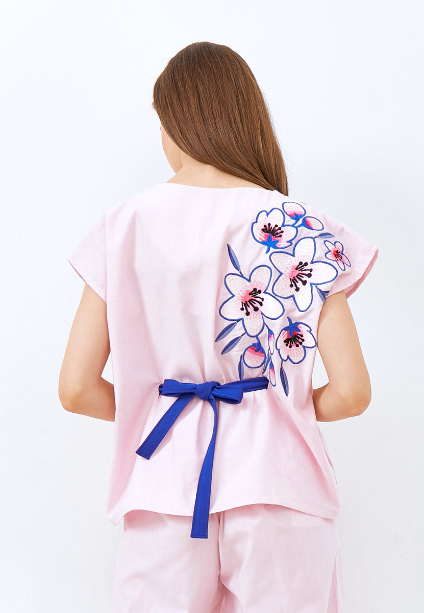 CHERRY BLOSSOM Embroidery Pink Multiway Top – ANS.EIN