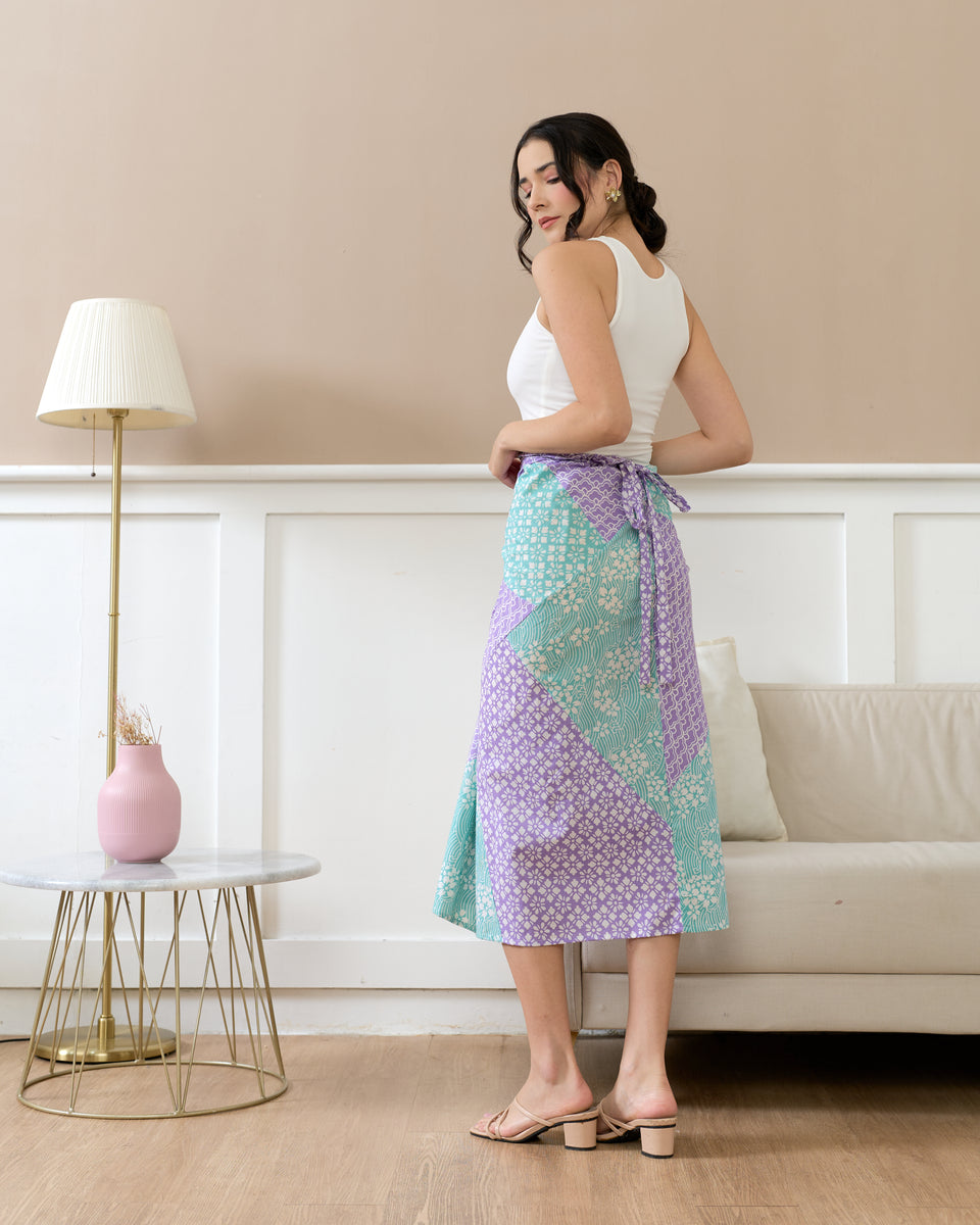 Kintsugi Lilac Mint Batik Sarong Skirt – ANS.EIN